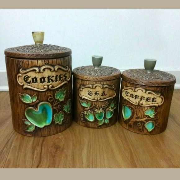Treasure Craft | Kitchen | Treasure Craft Vtg 3 Piece Ceramic Canister ...